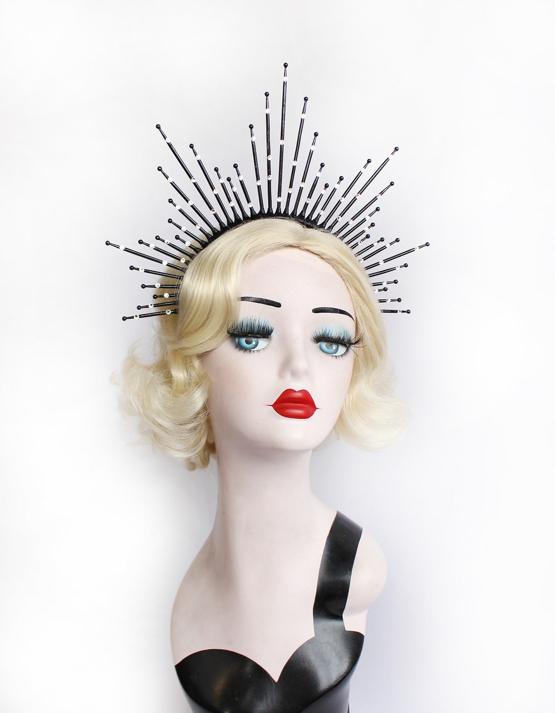 5 Black Halo Headpiece With Swarovski Crystal Beaded - Etsy