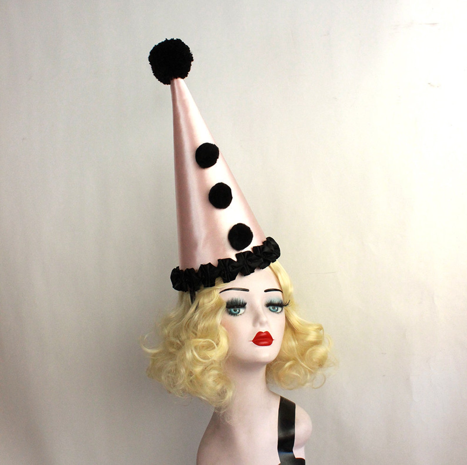 Pink and Black Clown Hat, Circus Costume, 1920's Circus, Halloween ...