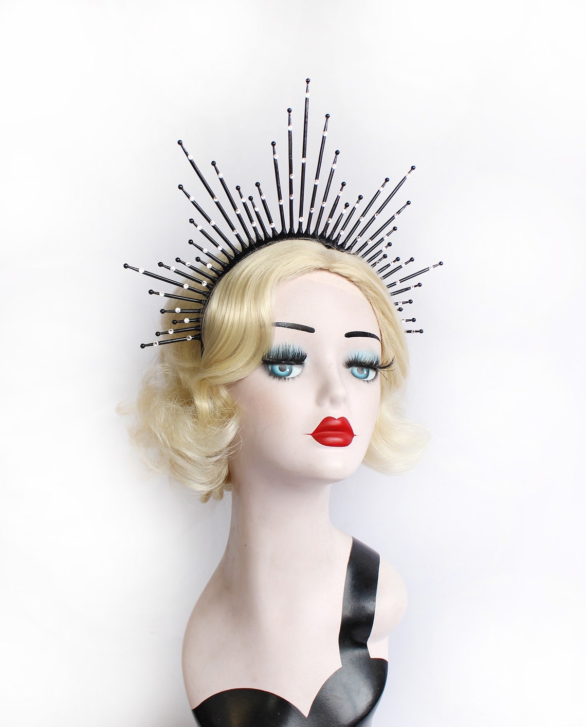 5 Black Halo Headpiece With Swarovski Crystal Beaded - Etsy