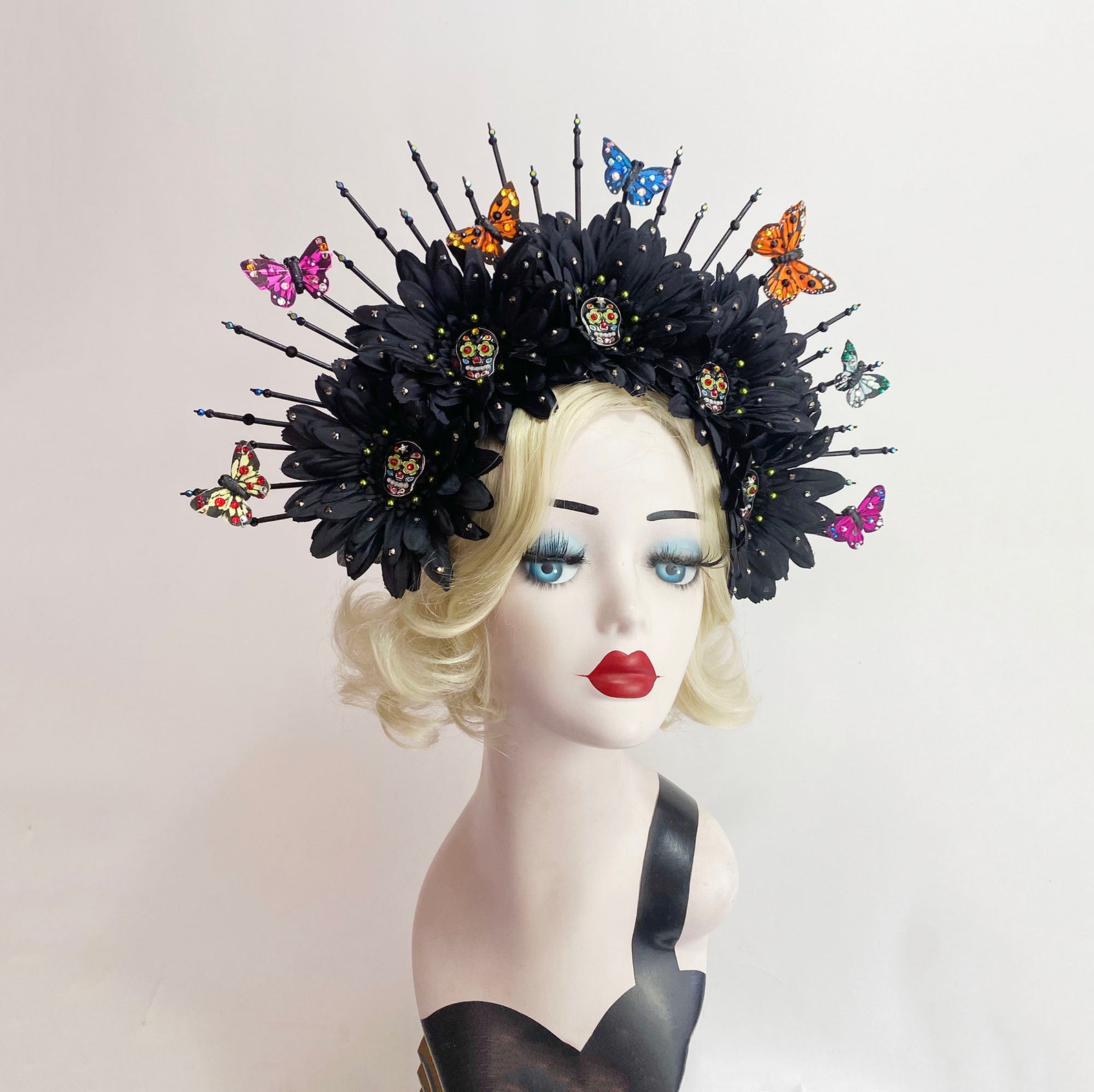 Multi Colored Butterfly Headpiece Flower Crown Headband - Etsy