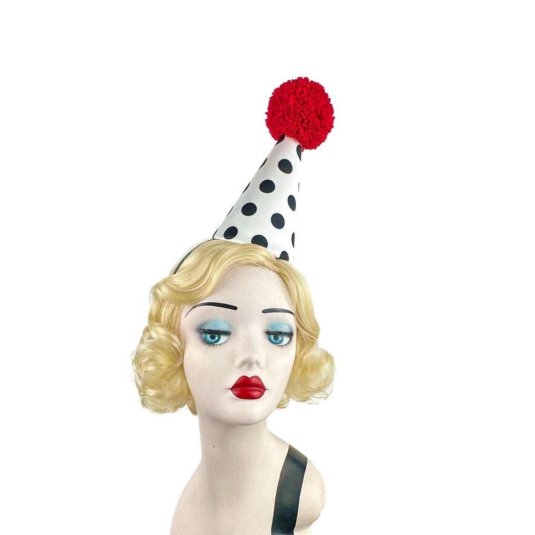 Mini Clown Hat, Black, White, and Red, Classic Circus, Halloween ...