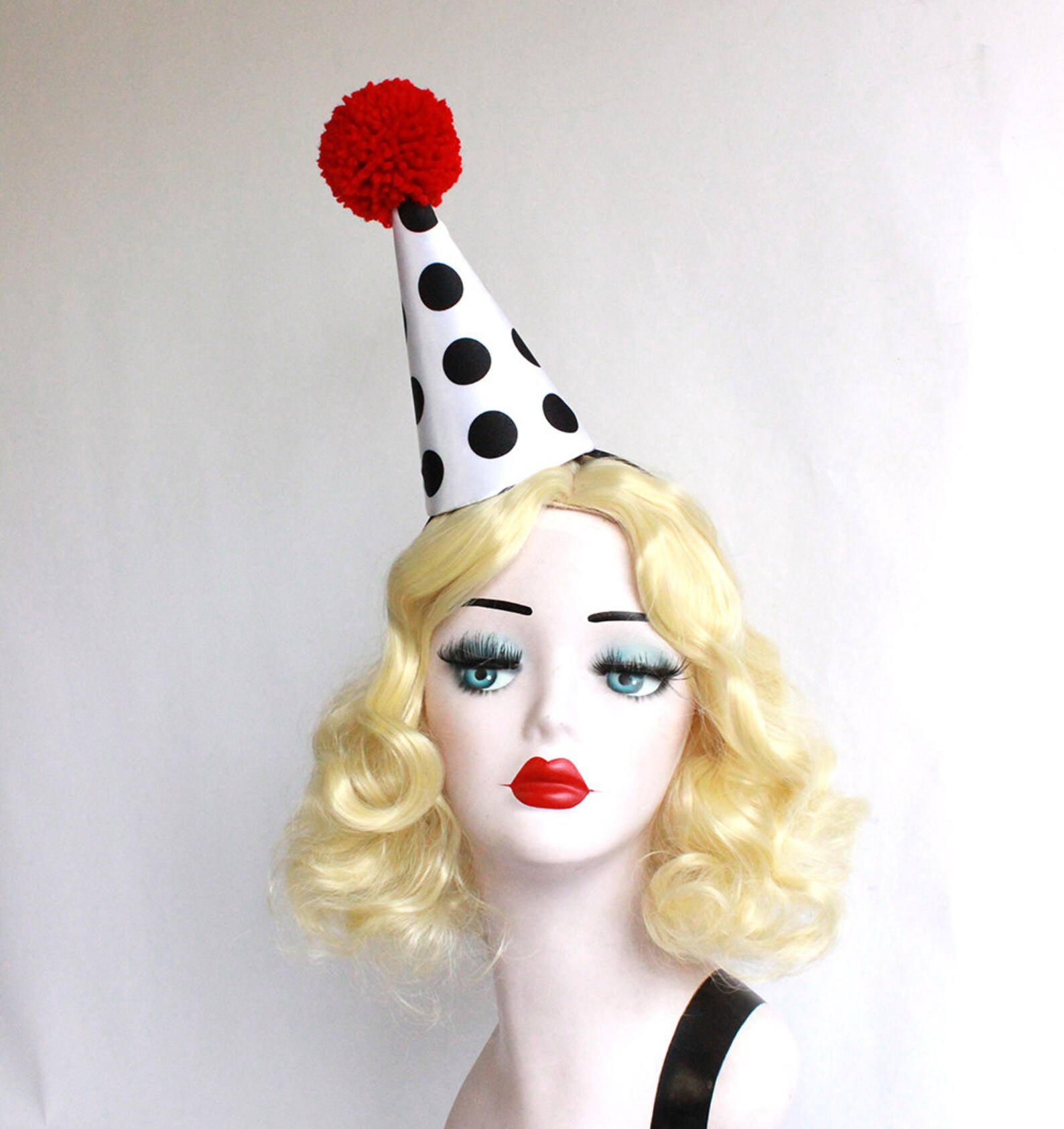 Mini Clown Hat Black White and Red Classic Circus - Etsy