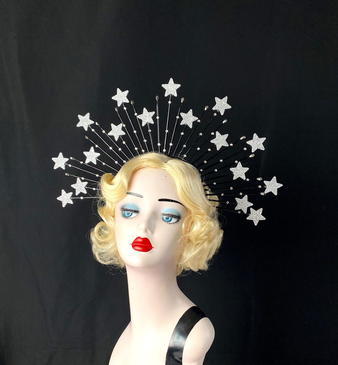 Silver Star Crown in Black Theatrical Costuming Star - Etsy