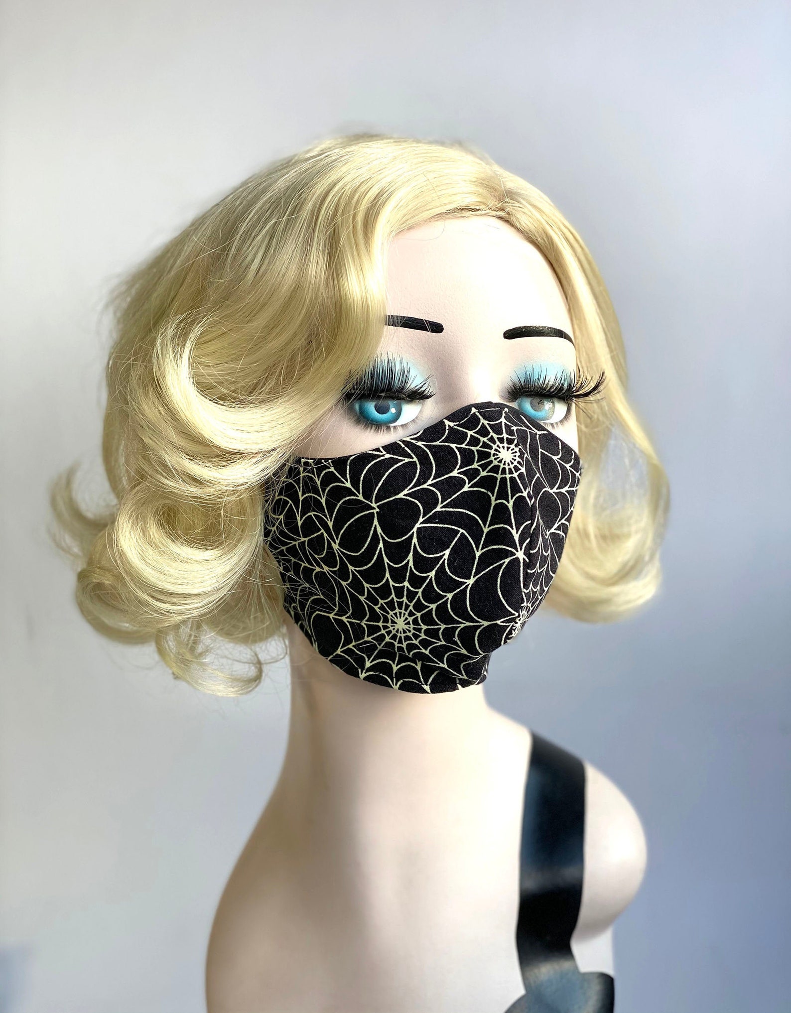 Spiderweb Glow in the Dark Washable Face Mask Spider Web - Etsy
