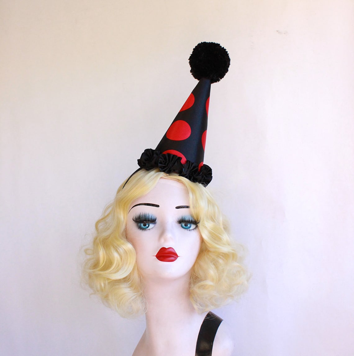 Clown Hat Black and Red Classic Circus Halloween Costume | Etsy