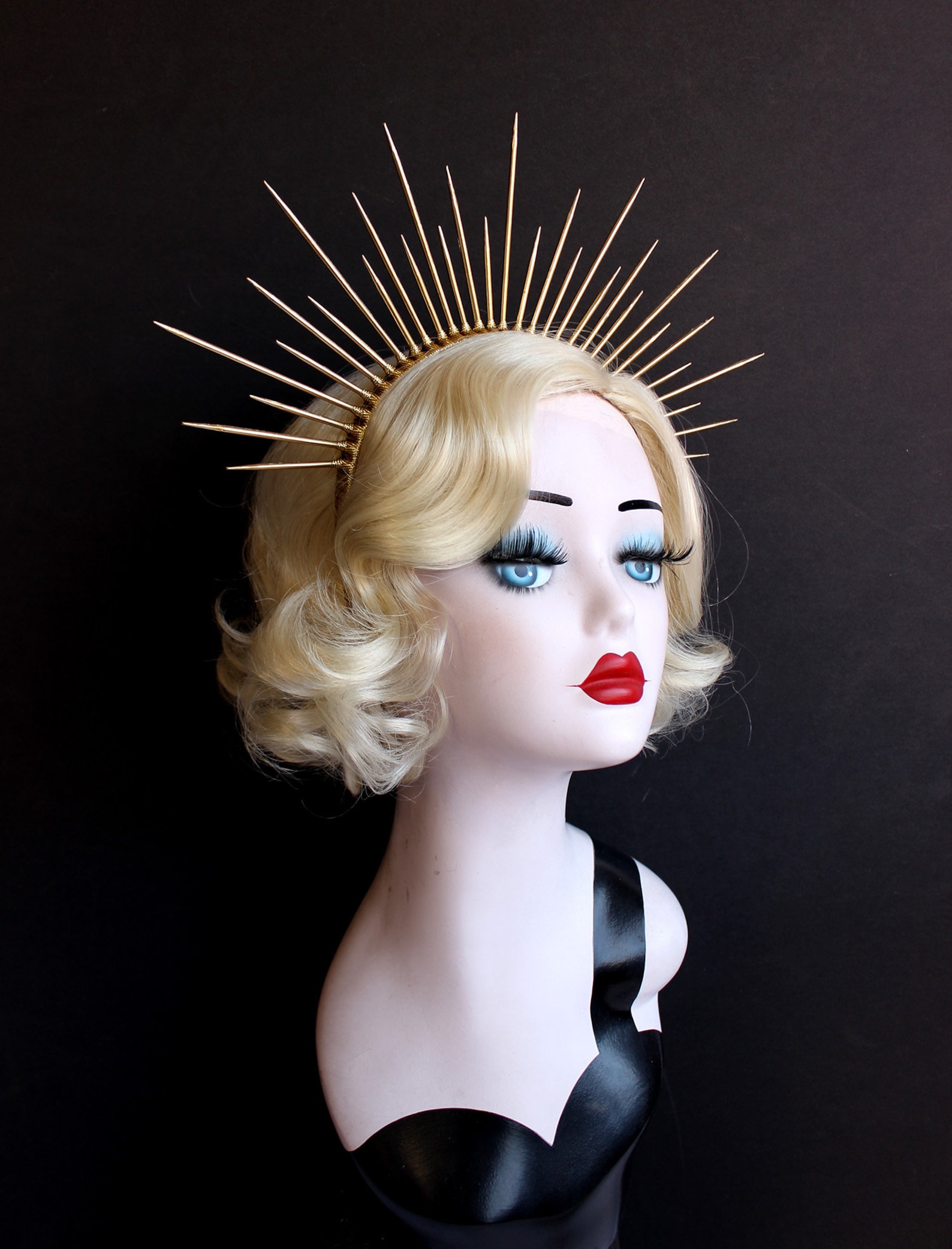 4 Gold Halo Crown Gold Spike Crown Bridal Crown Crown - Etsy