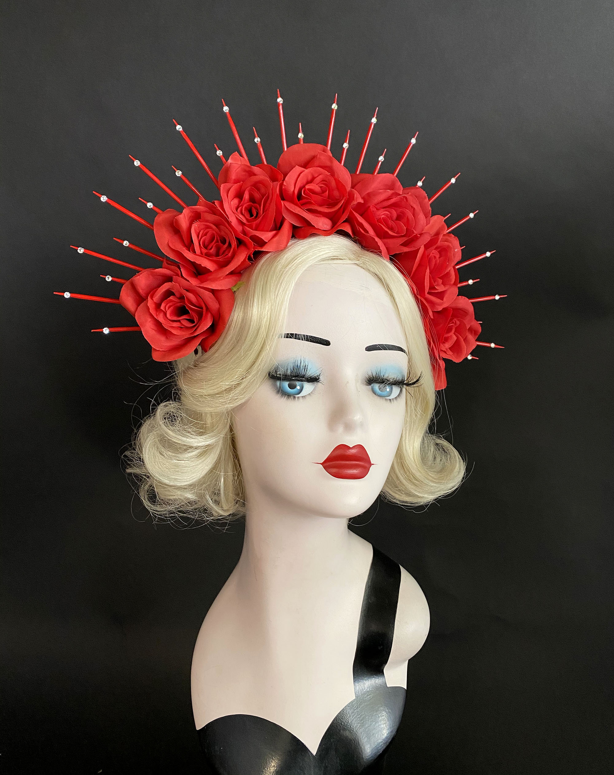 Red Rose Flower Crown Red Halo Crown Bridal Crown Crown | Etsy