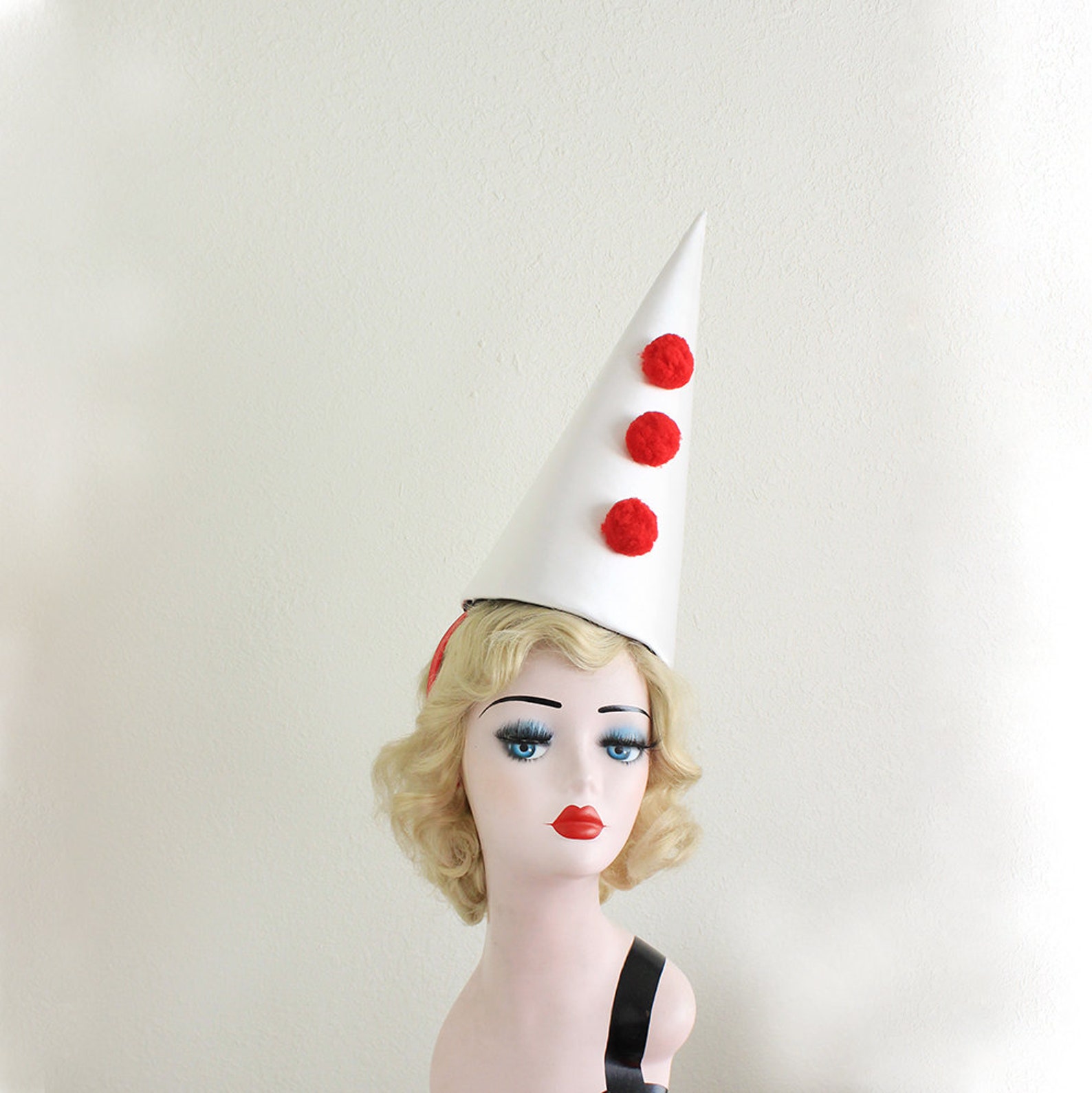 Classic Clown Hat - Red and White Circus Costume - Halloween Costume ...
