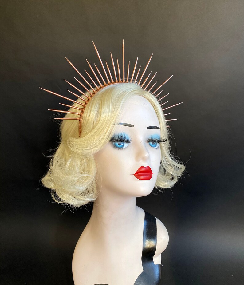 3 Copper Halo Crown With Crystals Gold Spike Crown | Etsy