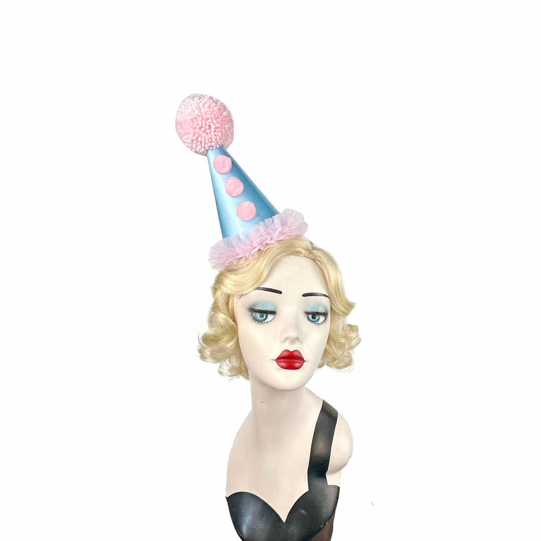 Clown Hat in Baby Pink and Light Blue, Circus Headband, Halloween ...