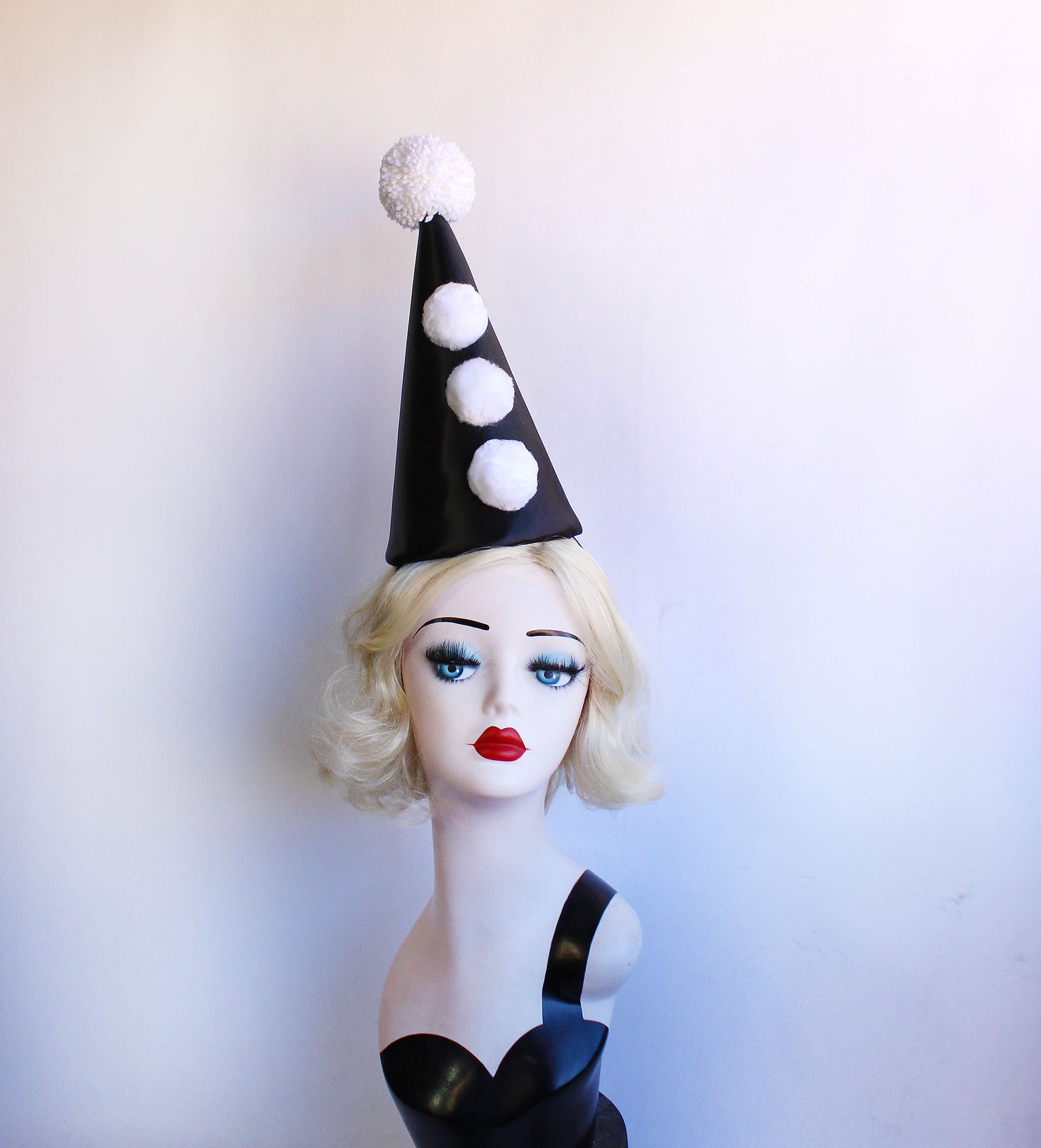 Classic Clown Hat - Black and White Circus Costume - Halloween Costume ...