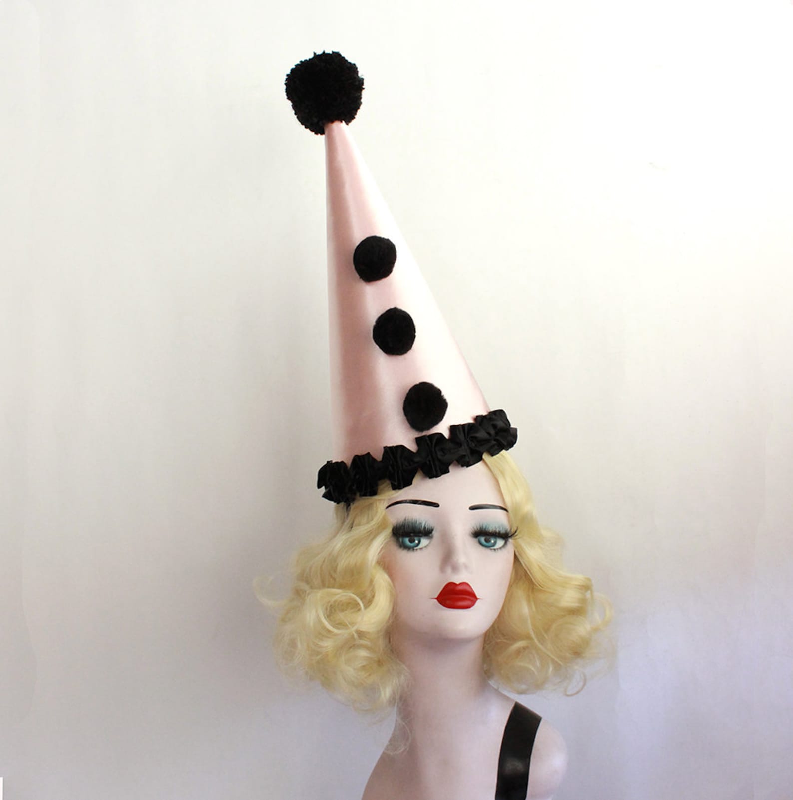 Pink and Black Clown Hat, Circus Costume, 1920's Circus, Halloween ...