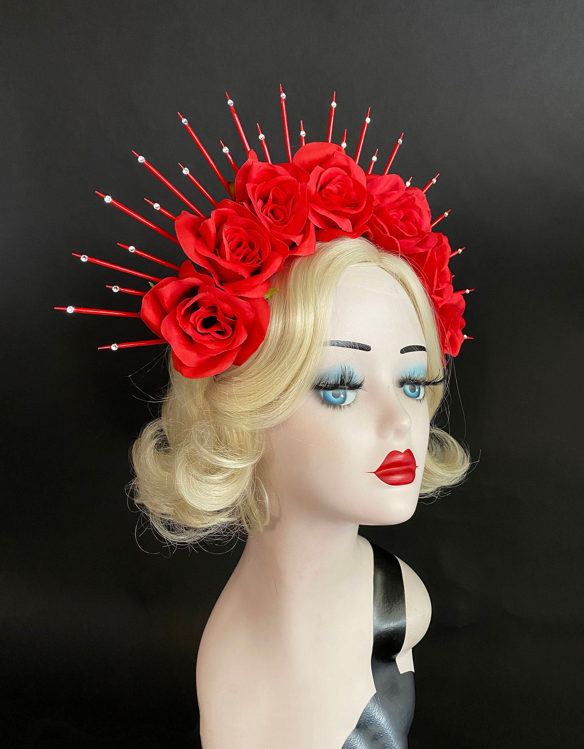 Red Rose Flower Crown Red Halo Crown Bridal Crown Crown | Etsy