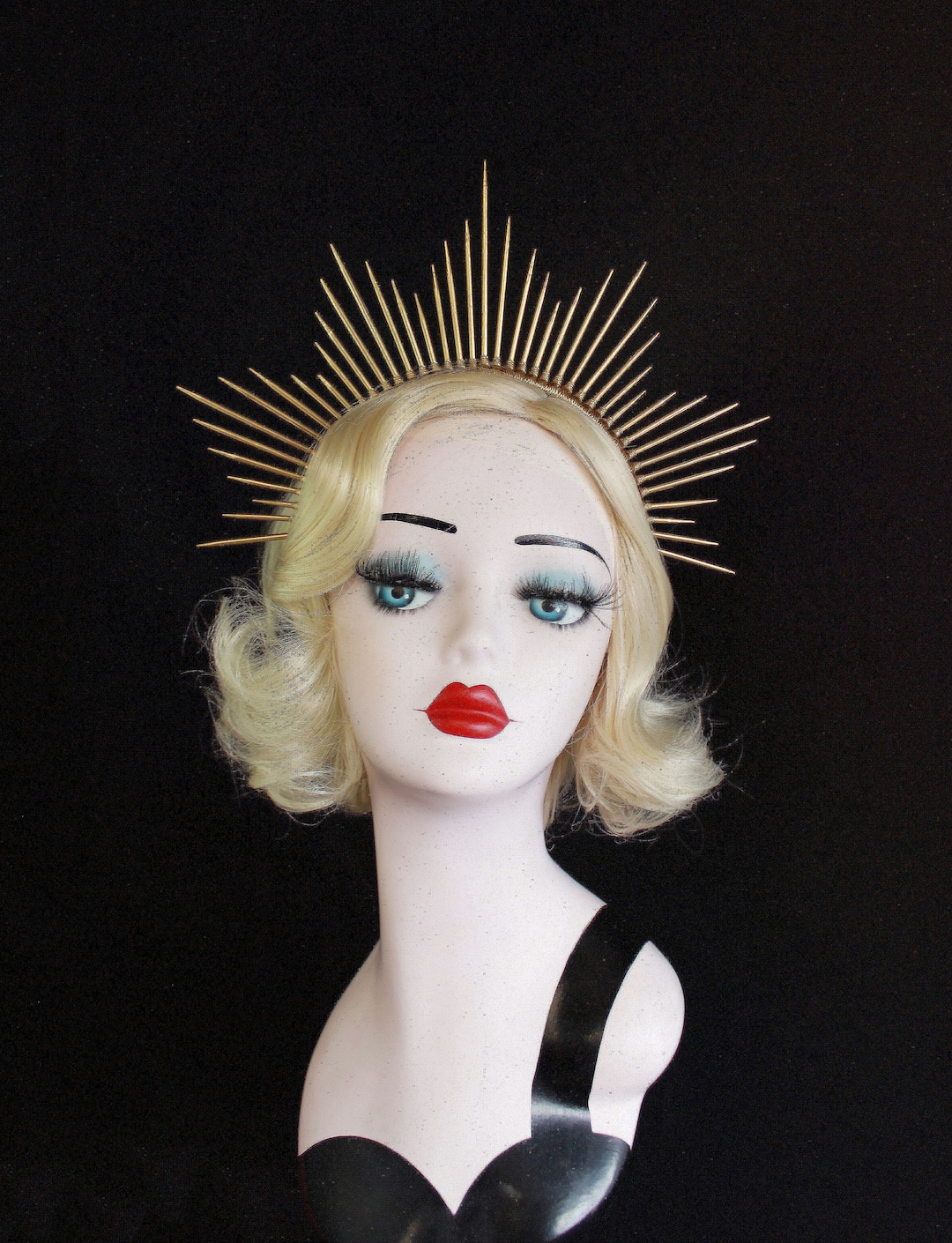 4" Gold Halo Headpiece, Theatrical Costuming, Virgin Mary, Bridal Crown ...