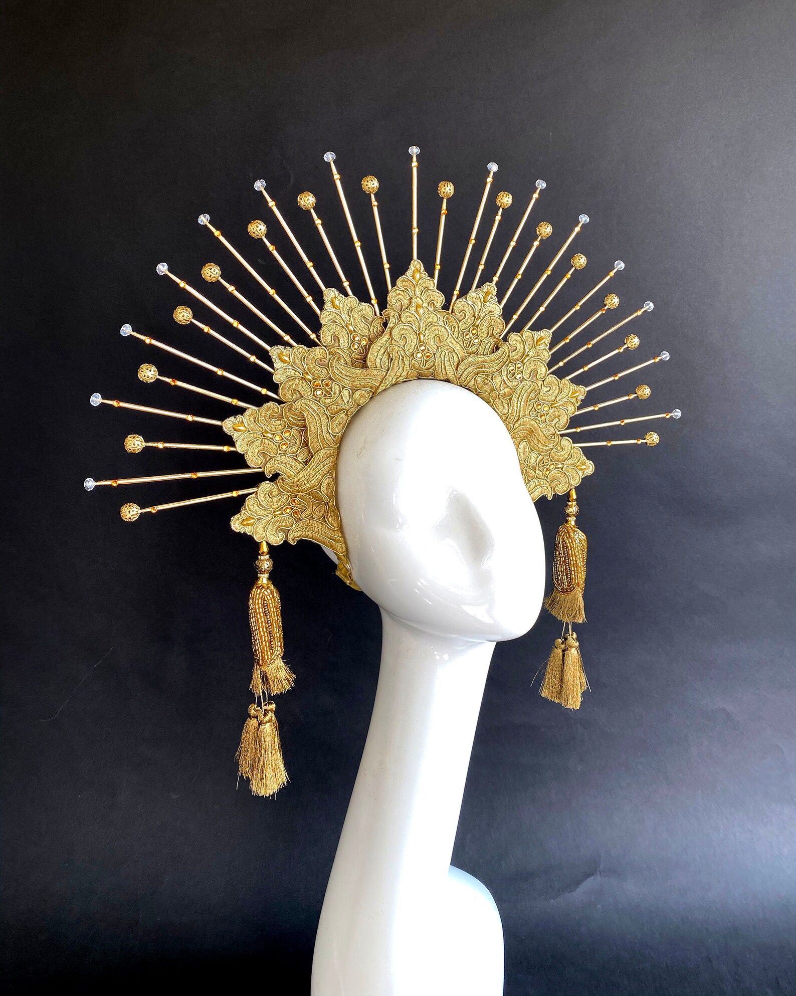 Sun Goddess Crown Headband With Crystals Halo Headpiece - Etsy