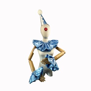White Satin and Baby Blue Satin Clown Costume Set, Halloween Costume ...