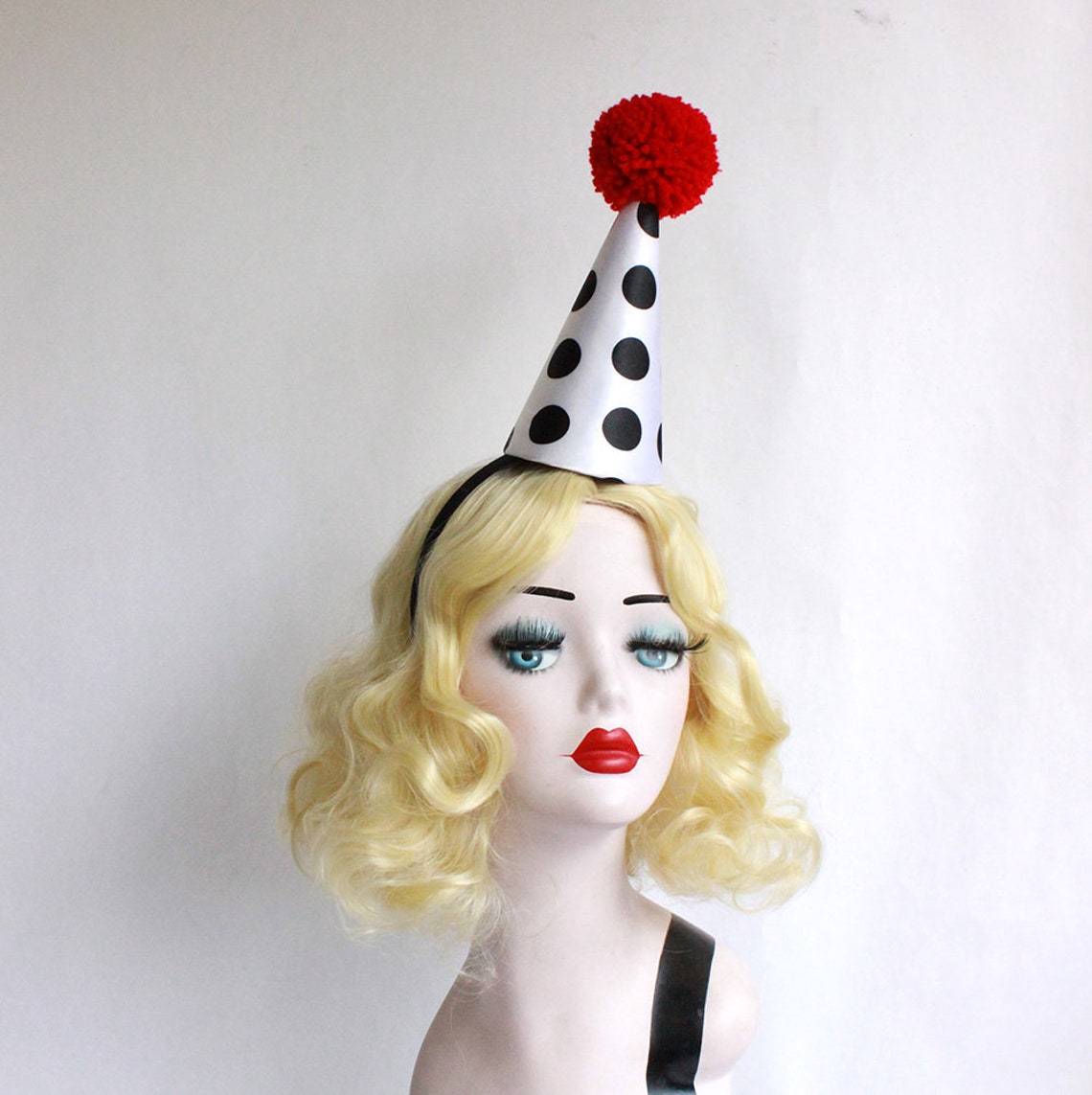 Mini Clown Hat Black White and Red Classic Circus - Etsy