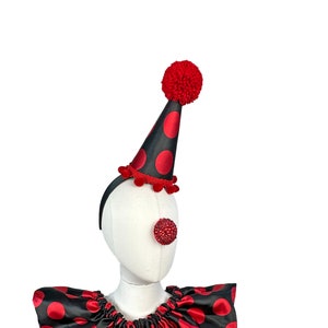 Small Clown Hat, Red and Black Polka Dot, Halloween Costume, Kids or ...