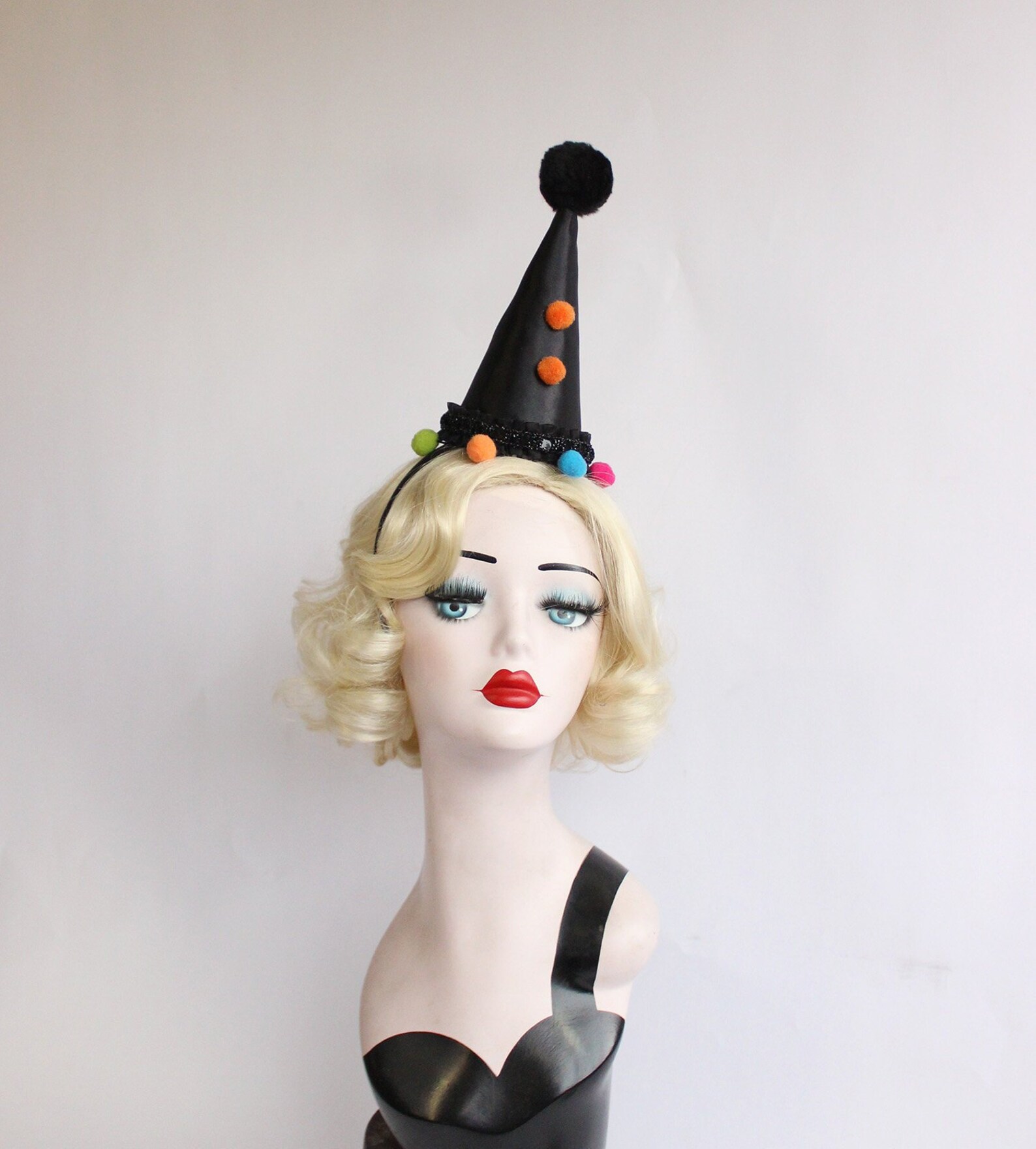 Goth Clown Hat Black and Orange Classic Circus Halloween - Etsy