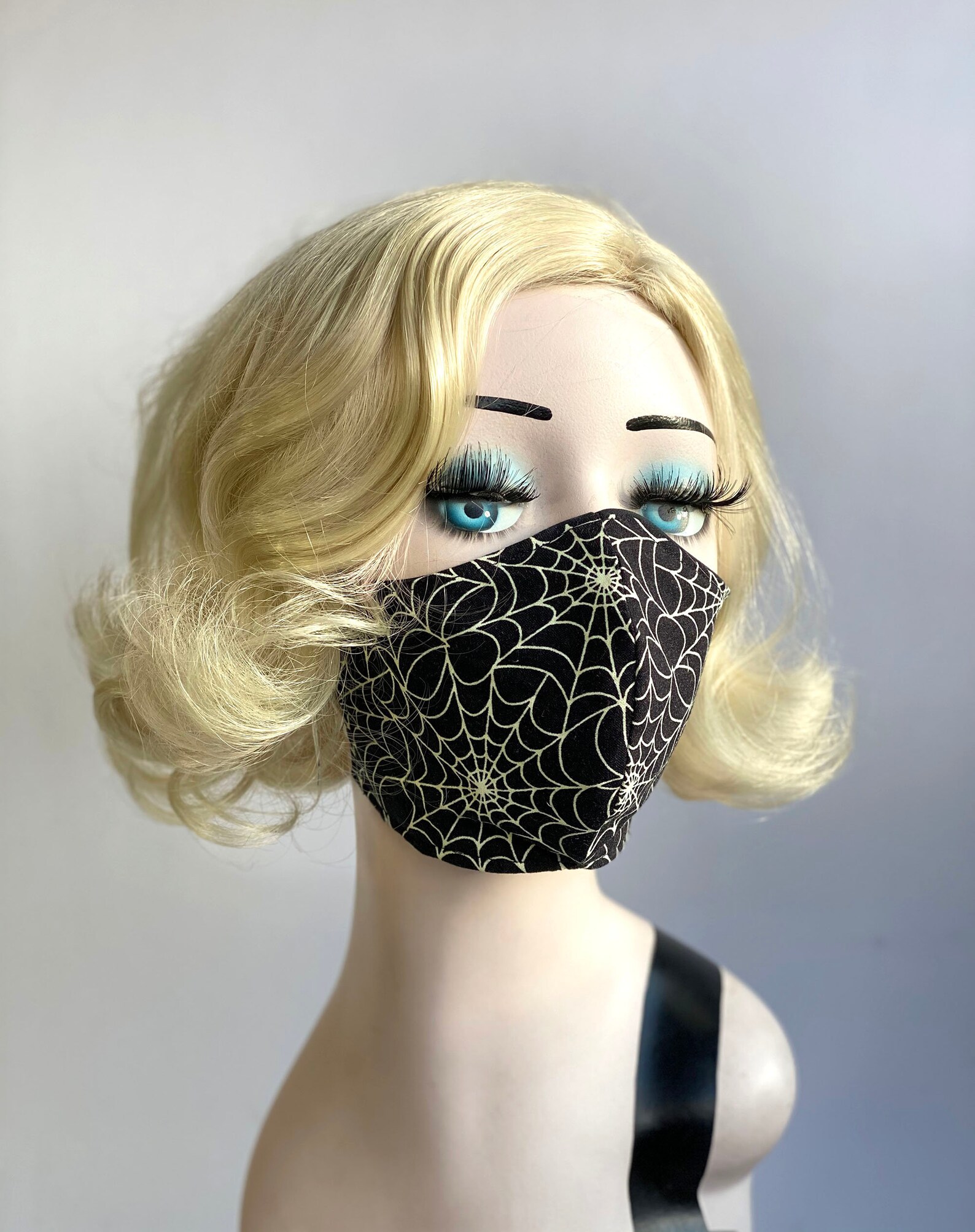 Spiderweb Glow in the Dark Washable Face Mask Spider Web | Etsy