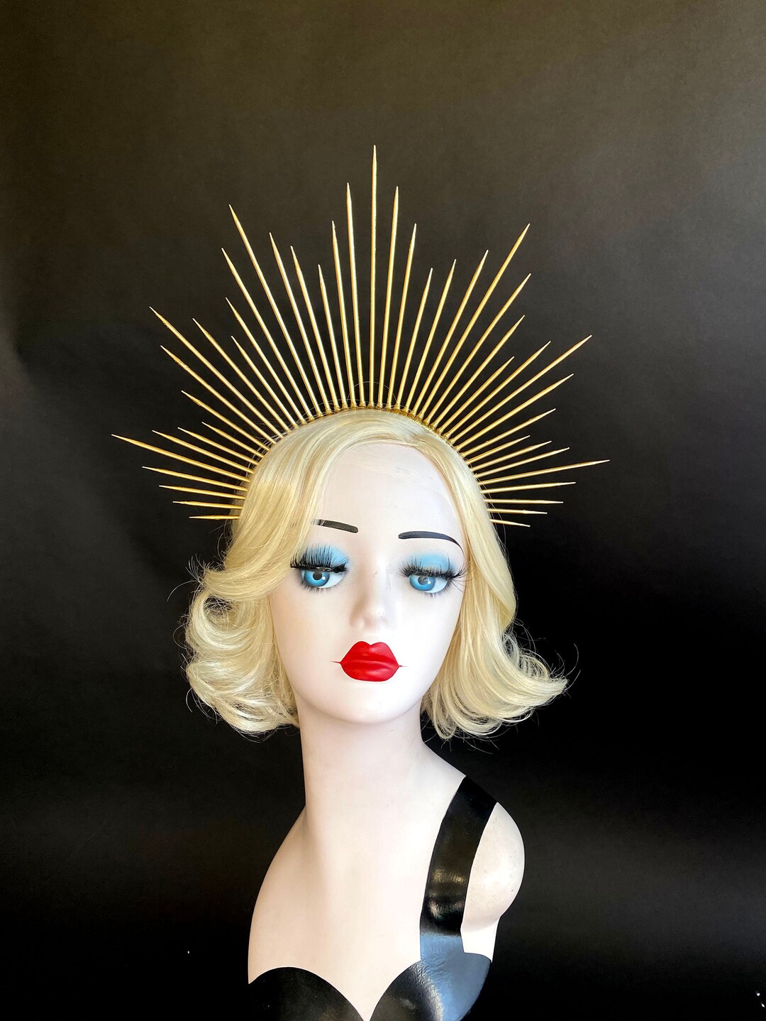 7" Gold Halo Headpiece, High Quality Theatrical Costuming, Virgin Mary ...