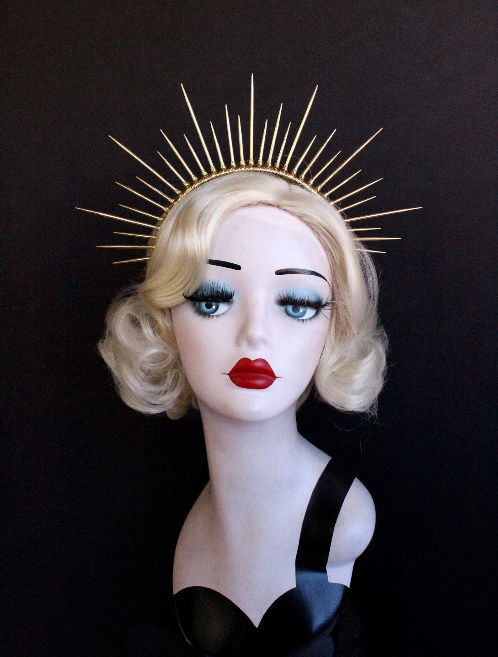 3 Gold Halo Crown Gold Spike Crown Bridal Crown Crown - Etsy