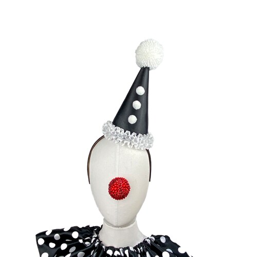 Mini Black Clown Hat With Pom Poms Halloween Costume Circus - Etsy