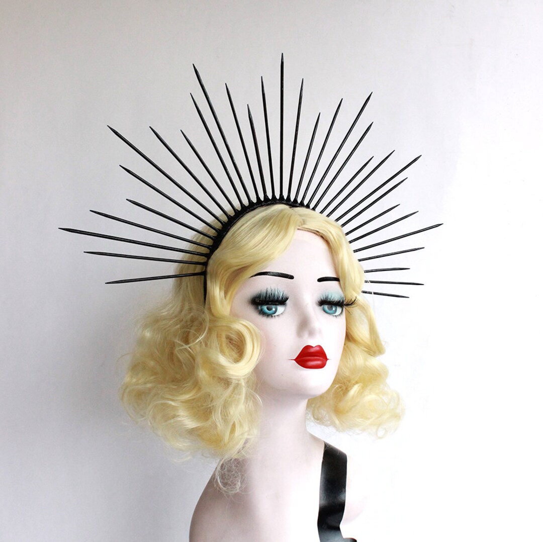 Black Halo Crown, 6 Black Spike Crown, Bridal Crown, Crown Headband ...