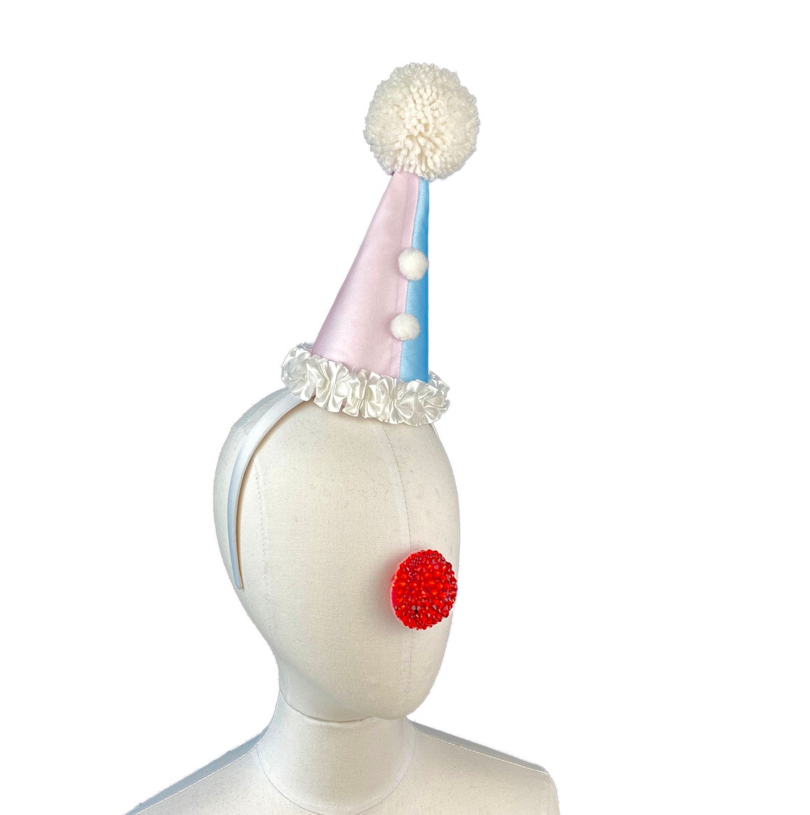 Light Pink and Blue Clown Hat Scary Clown Costume Cirque - Etsy