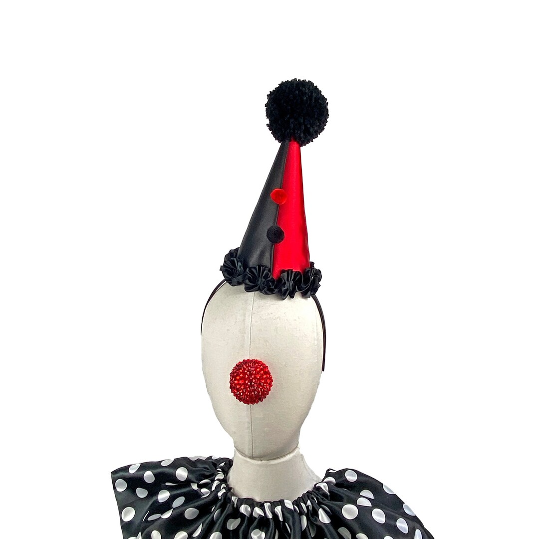 Black and Red Clown Hat, Cirque Costume, Birthday Party Hat, Kids ...