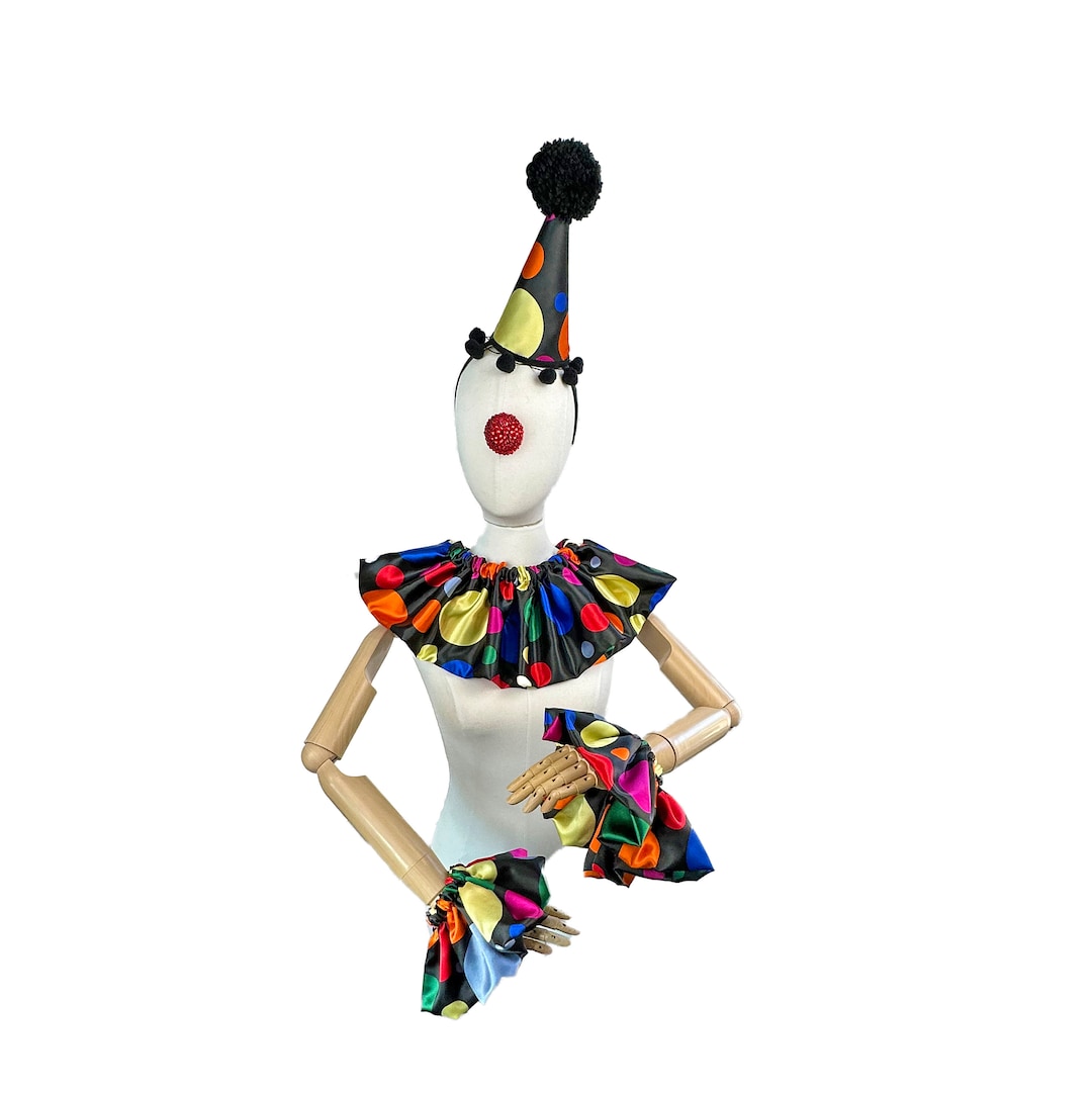 Clown Accessories, Hat, Collar, Cuffs, Halloween Costume, Clowncore ...