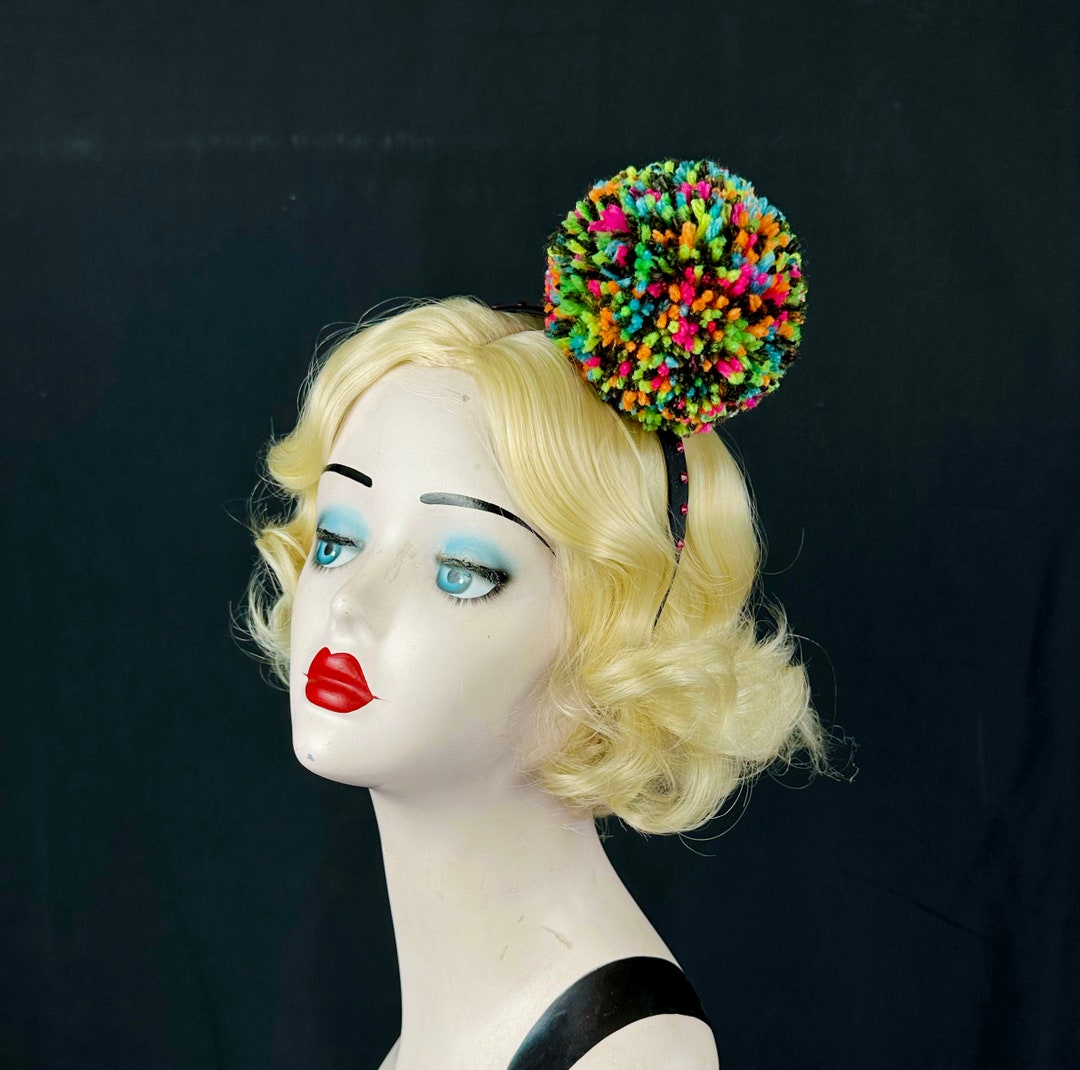 Pom Pom Headband, Clown Headpiece, Photo Prop, Halloween Costume ...