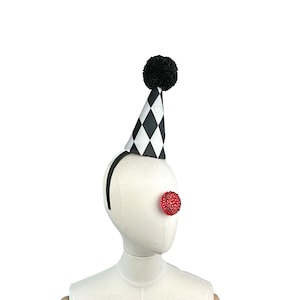 Diamond Pattern Clown Hat: Black & White Circus Costume - Etsy