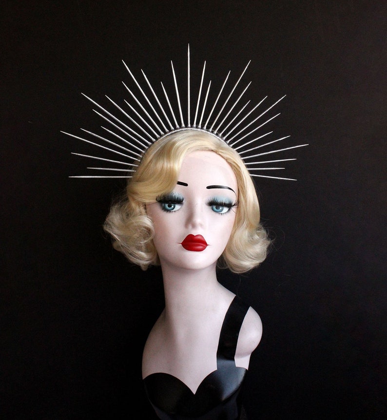 Silver Halo Headpiece 5 Spike Tiara Bridal Crown - Etsy