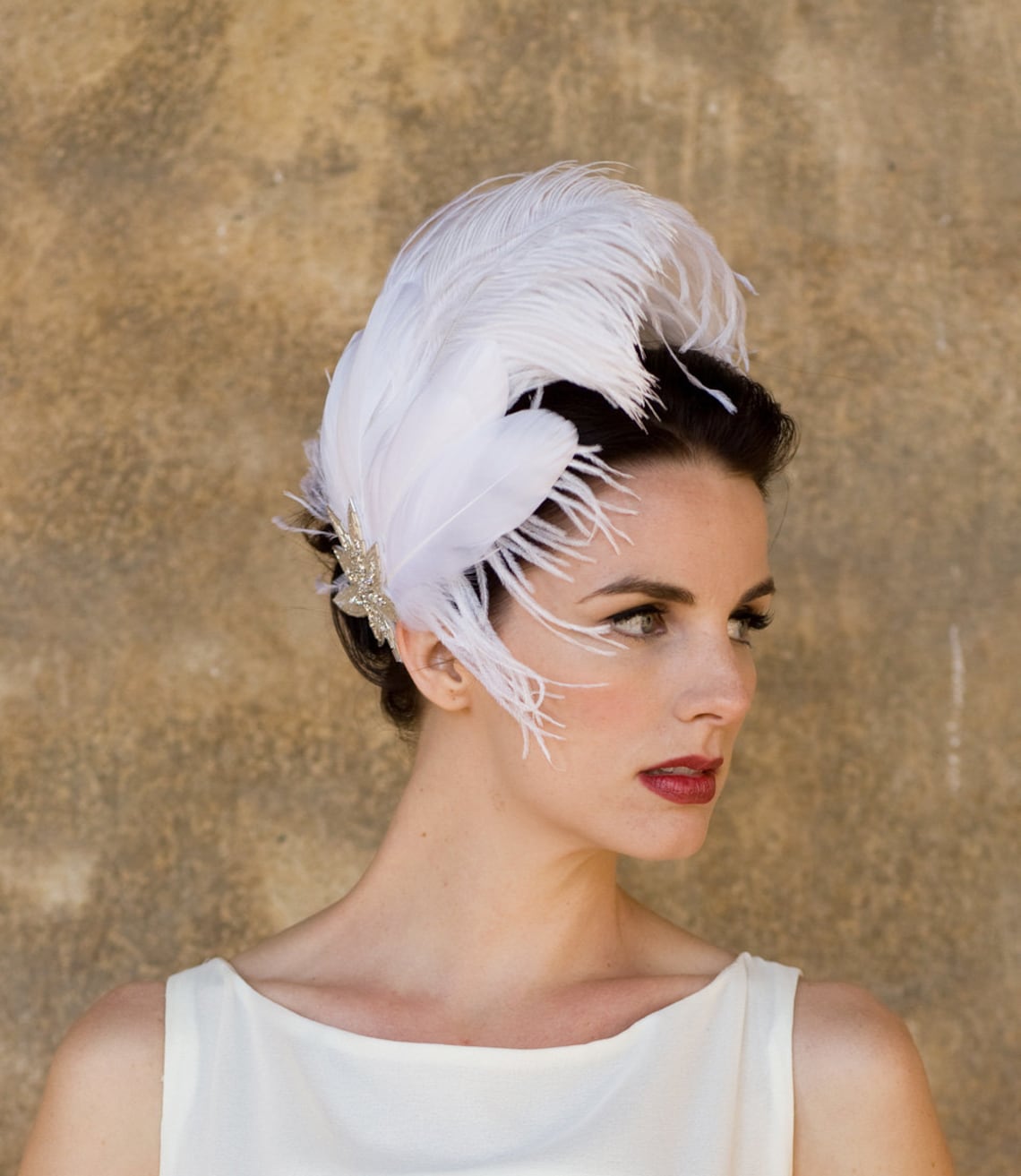 Ivory White Feather Fascinator Unique Bridal Head Piece - Etsy