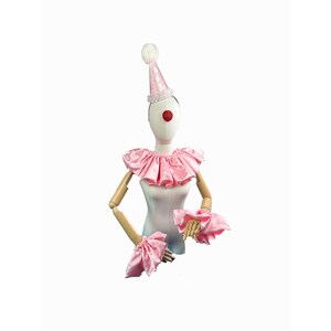 Pink and White Satin Clown Costume Set, Halloween Costume, Clown Hat ...