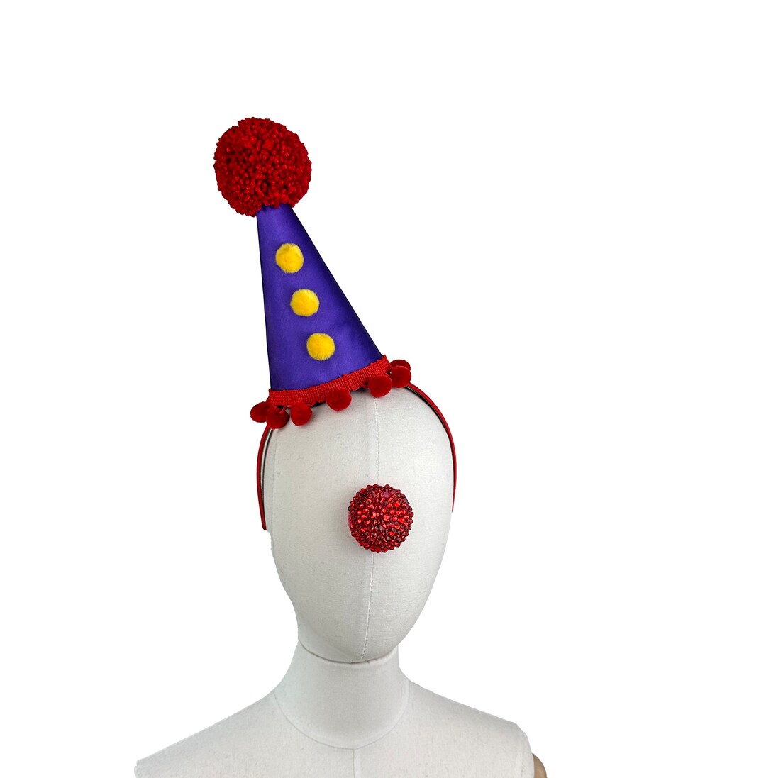 Purple, Red, and Yellow Clown Hat, Scary Clown Costume, Cirque Costume ...