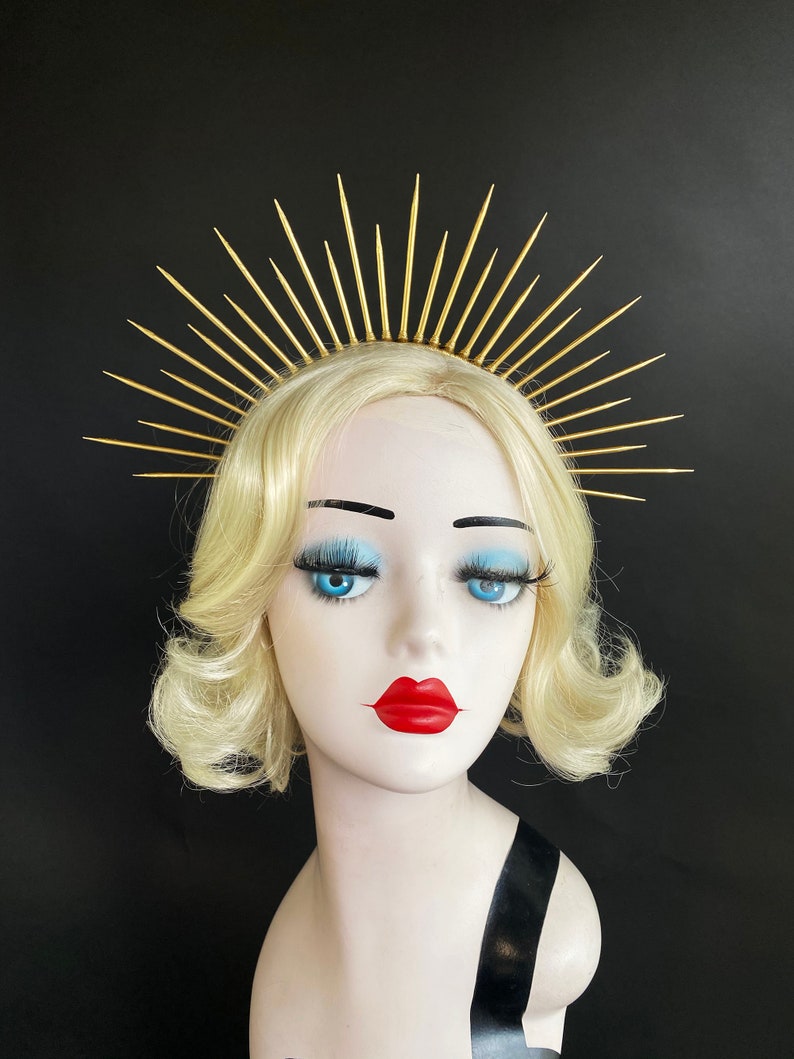 3 Gold Halo Crown Gold Spike Crown Bridal Crown Crown - Etsy