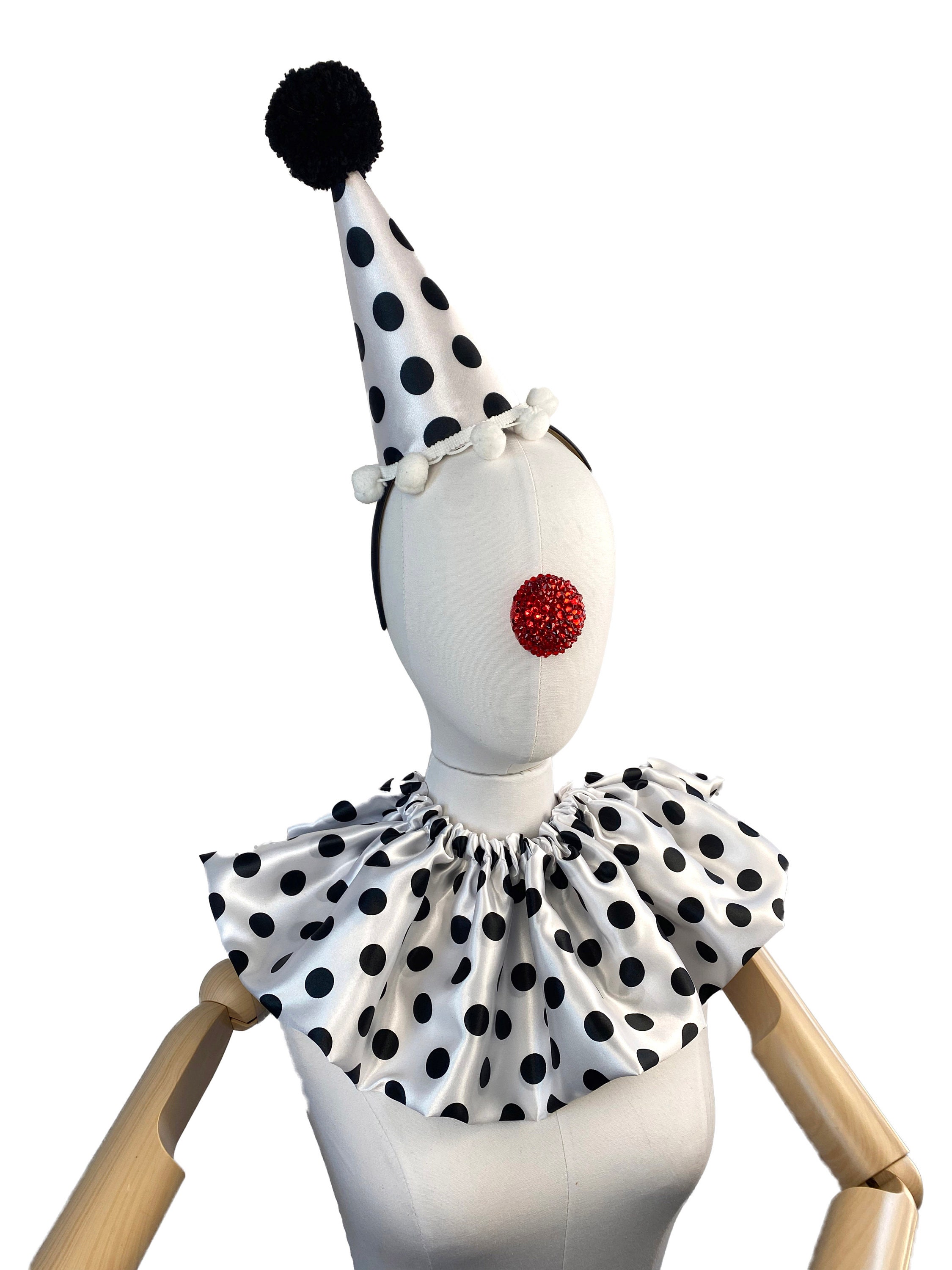 Black and White Polka Dot Clown Costume Set High Fashion | Etsy