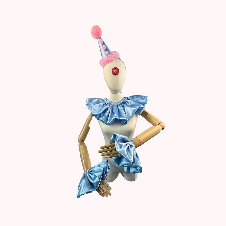 Light Pink and Baby Blue Satin Clown Costume Set, Halloween Costume ...