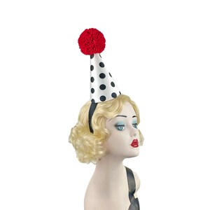 Mini Clown Hat, Black, White, and Red, Classic Circus, Halloween ...