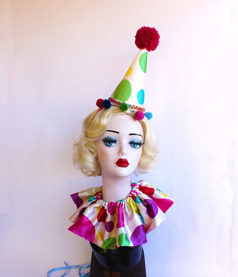 Polka Dot Clown Hat Halloween Costume Vintage Clown Burning | Etsy