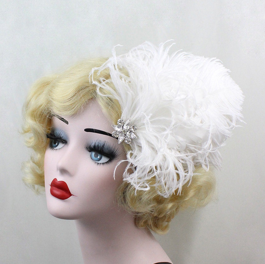 White Feather Fascinator Feather HeadPiece Bridal Hair | Etsy