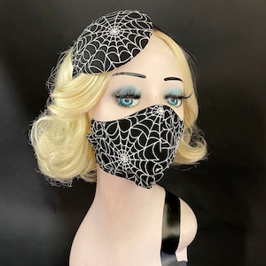 Spiderweb Hat and Washable Face Mask Set Halloween Mask and | Etsy