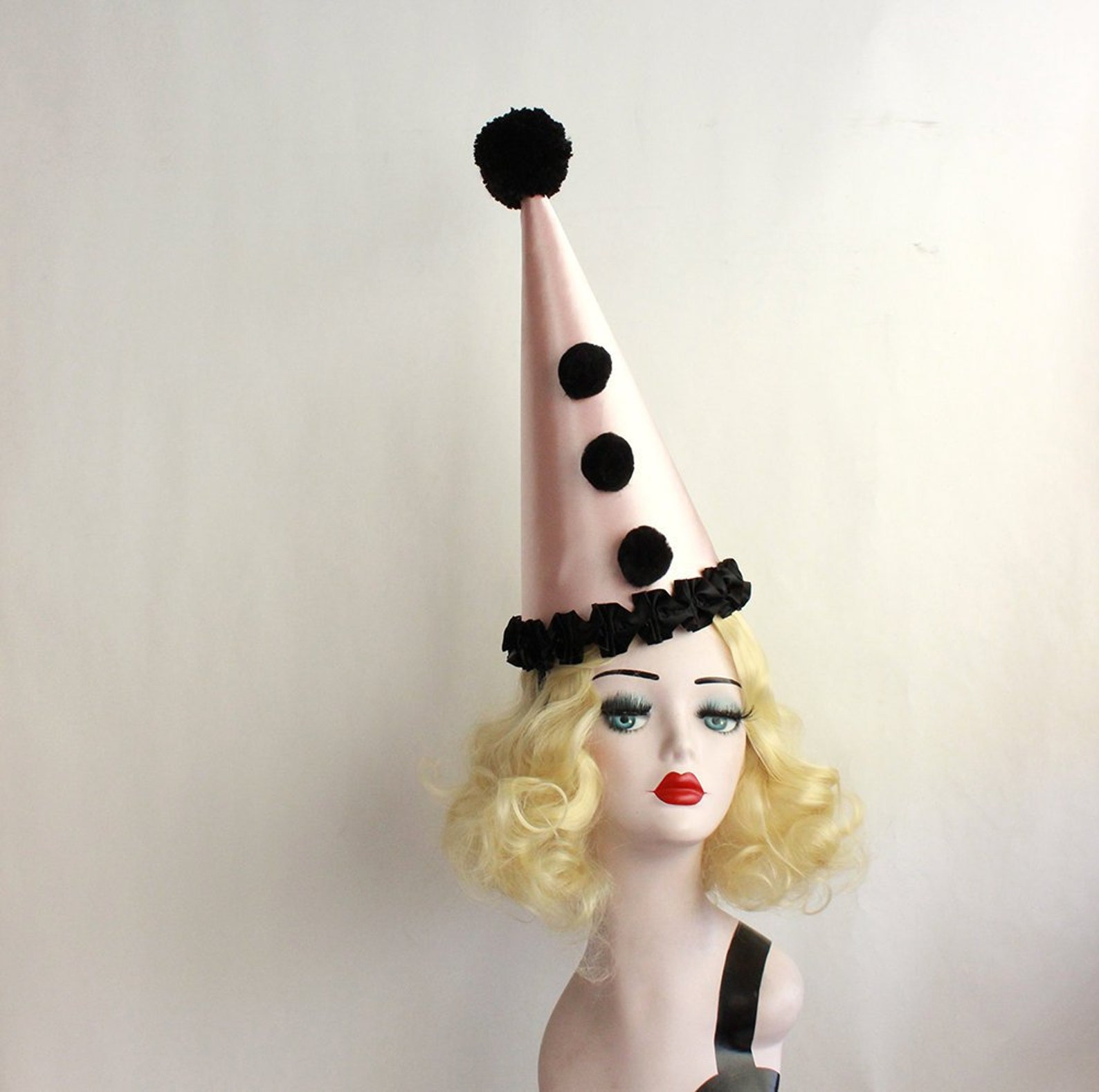 Pink and Black Clown Hat, Circus Costume, 1920's Circus, Halloween ...