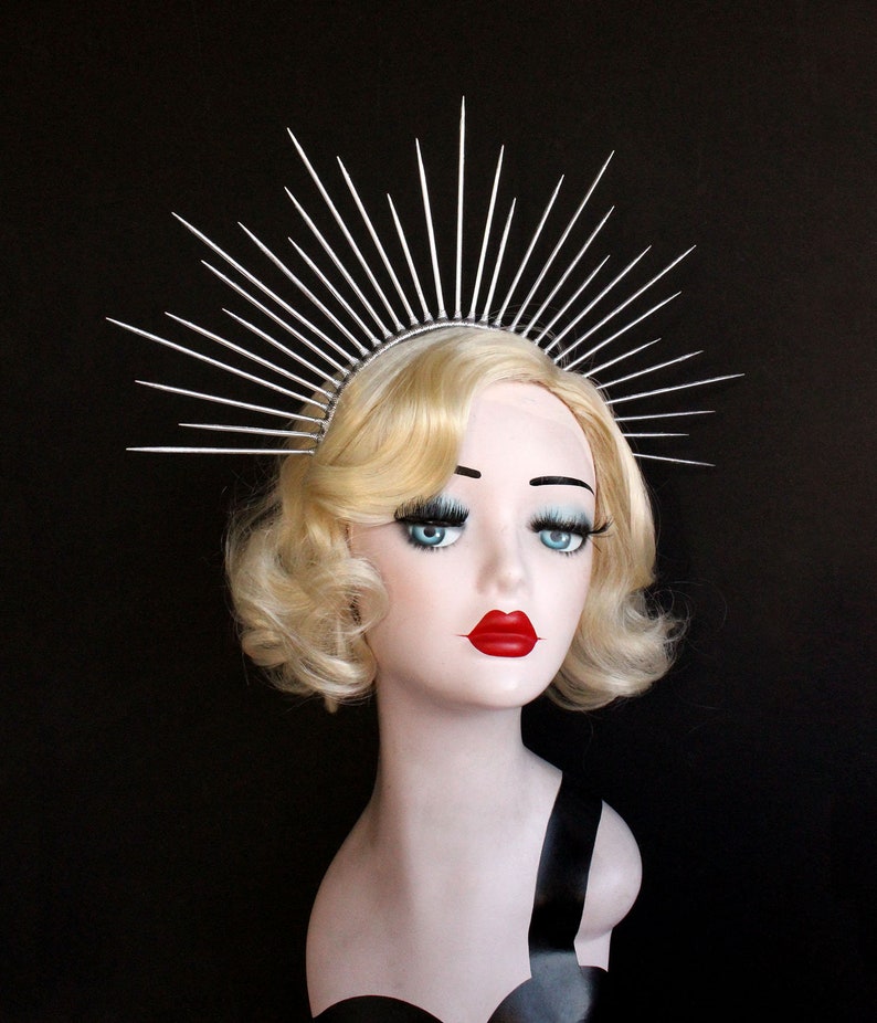 Silver Halo Headpiece 5 Spike Tiara Bridal Crown - Etsy
