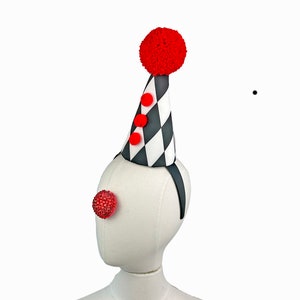 Red, Black and White Diamond Satin Clown Costume Set, Halloween Costume ...
