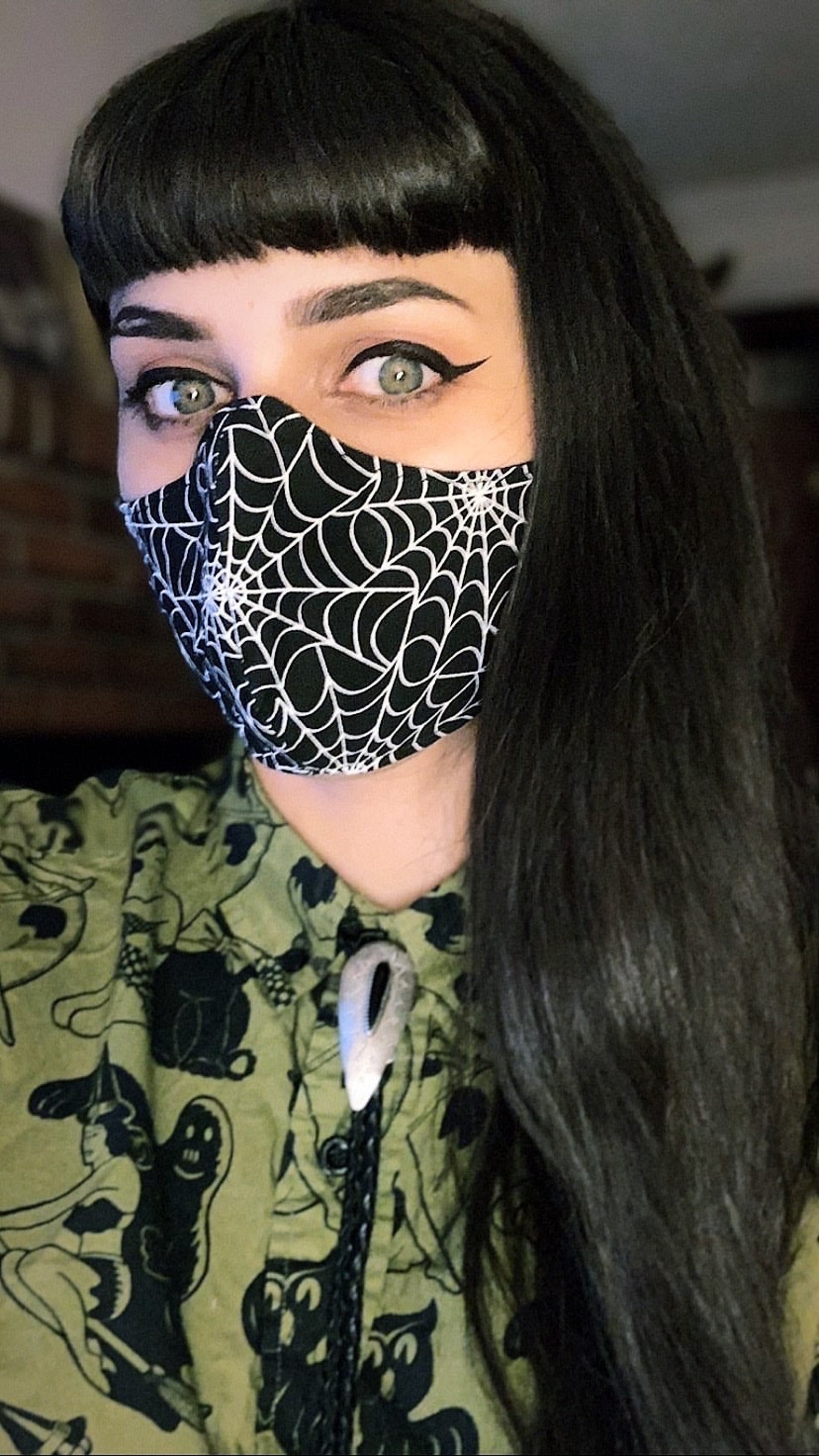 Spiderweb Glow in the Dark Washable Face Mask Spider Web | Etsy