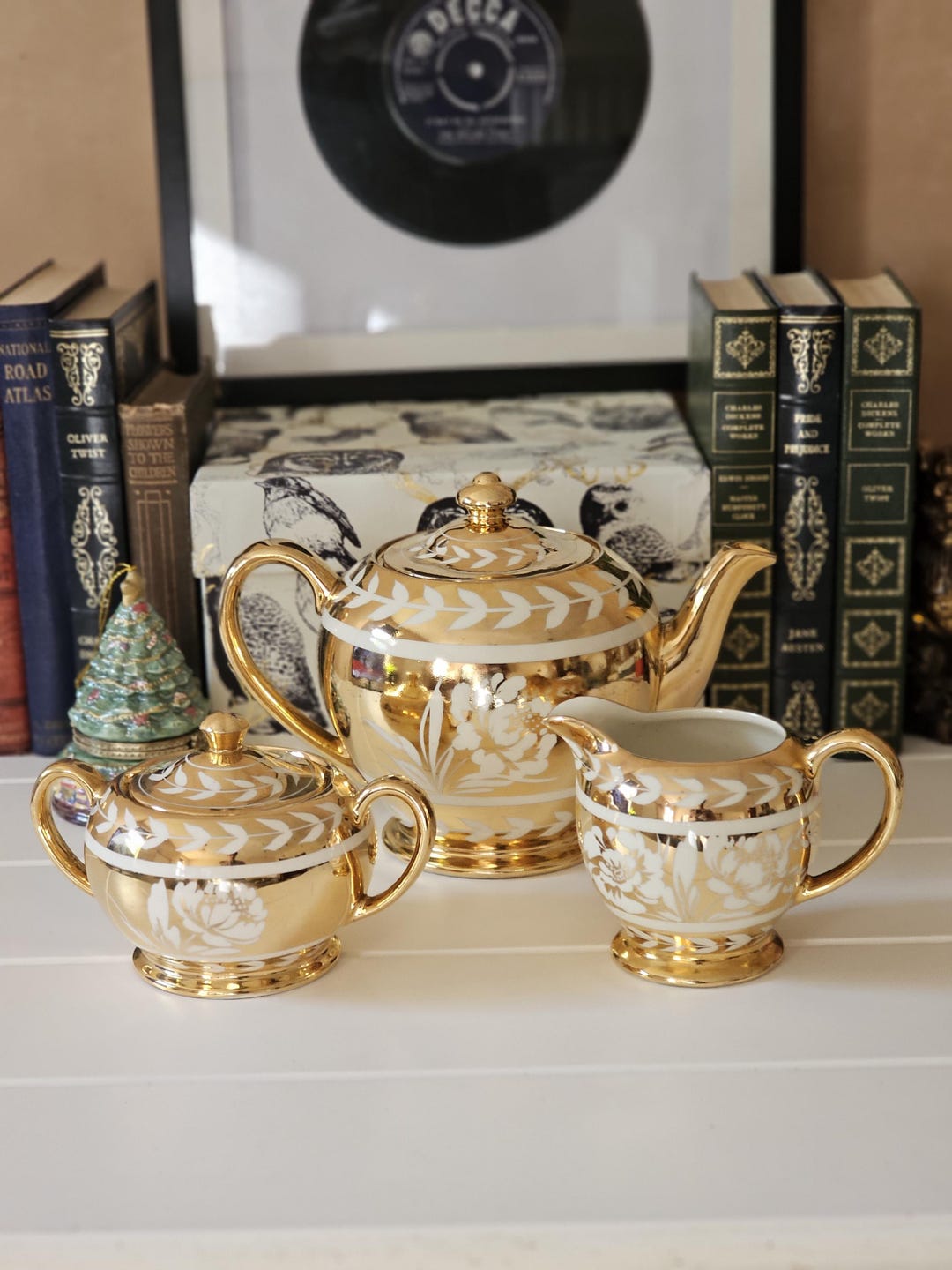 Stunning 1950s Lusterware Tea Pot Set With Sugar Bowl and Creamer ...