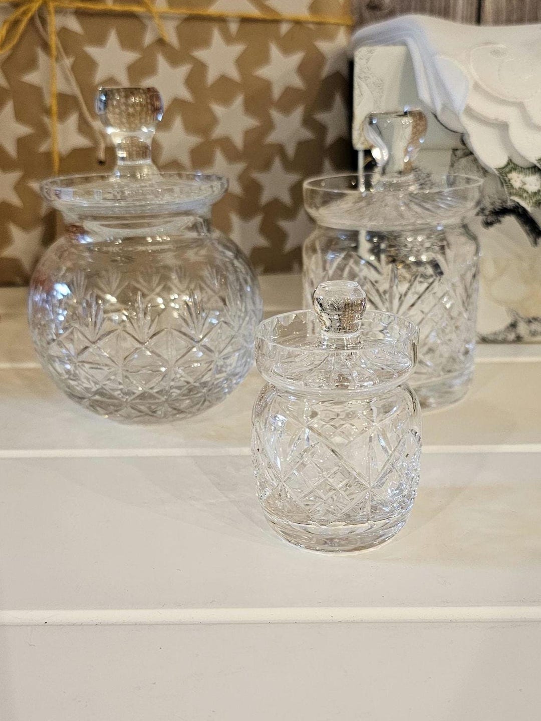 Vintage Crystal Condiment Jar Waterford Crystal 1950s Jam Pot With Lid ...